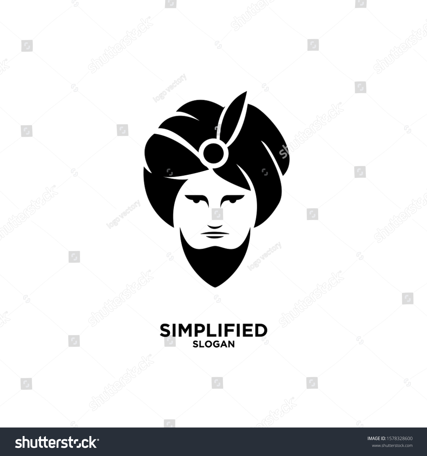 Sultan Logo Icon Design Vector Illustration Stock Vector (Royalty Free ...