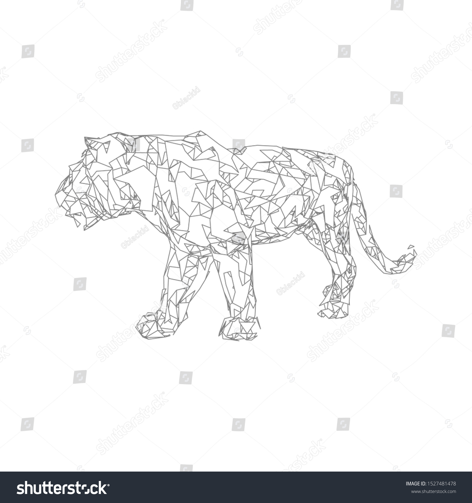 Sumatran Tiger Low Poly Vector Stock Vector (Royalty Free) 1527481478