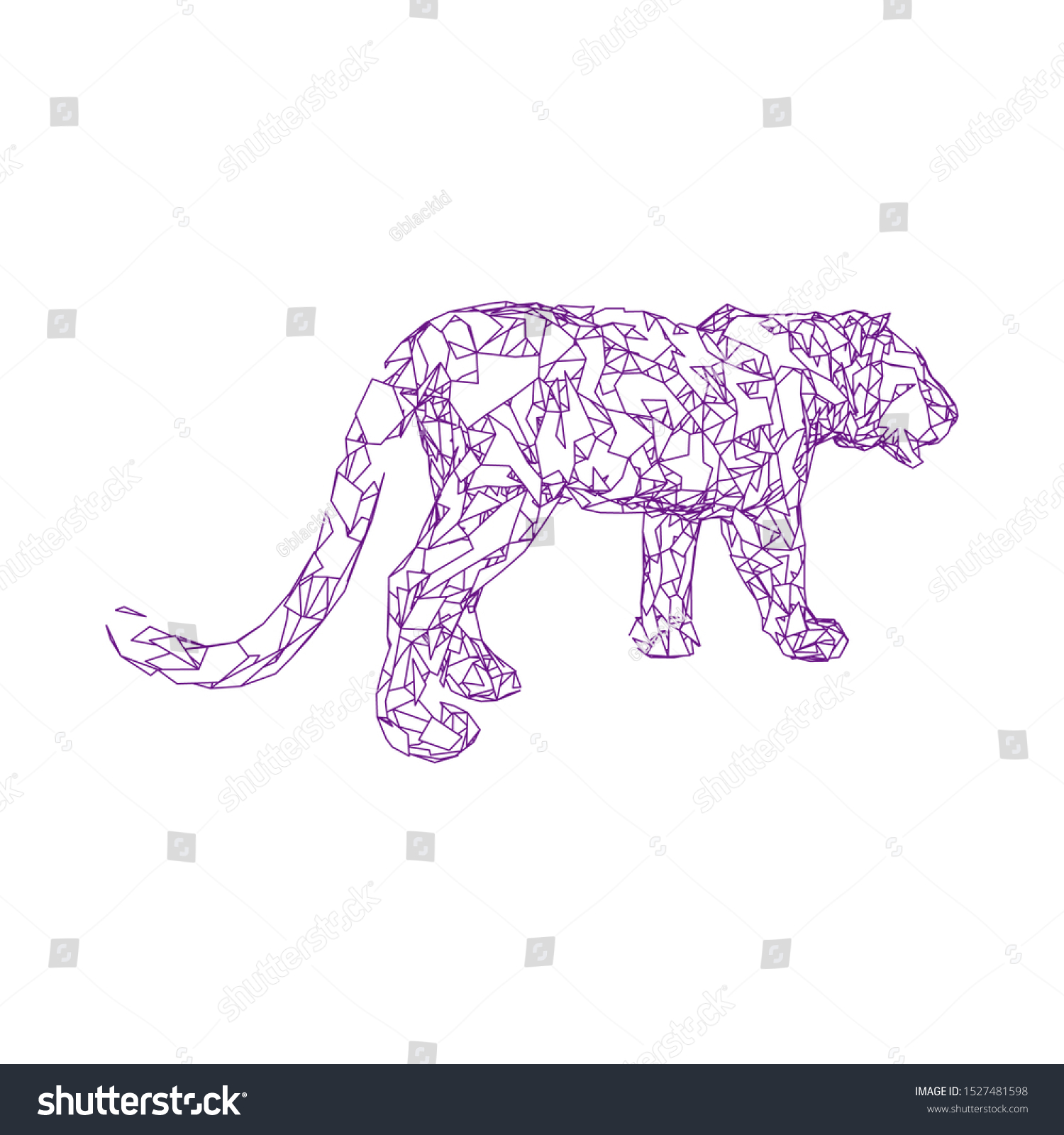 Sumatran Tiger Low Poly Vector Stock Vector (Royalty Free) 1527481598