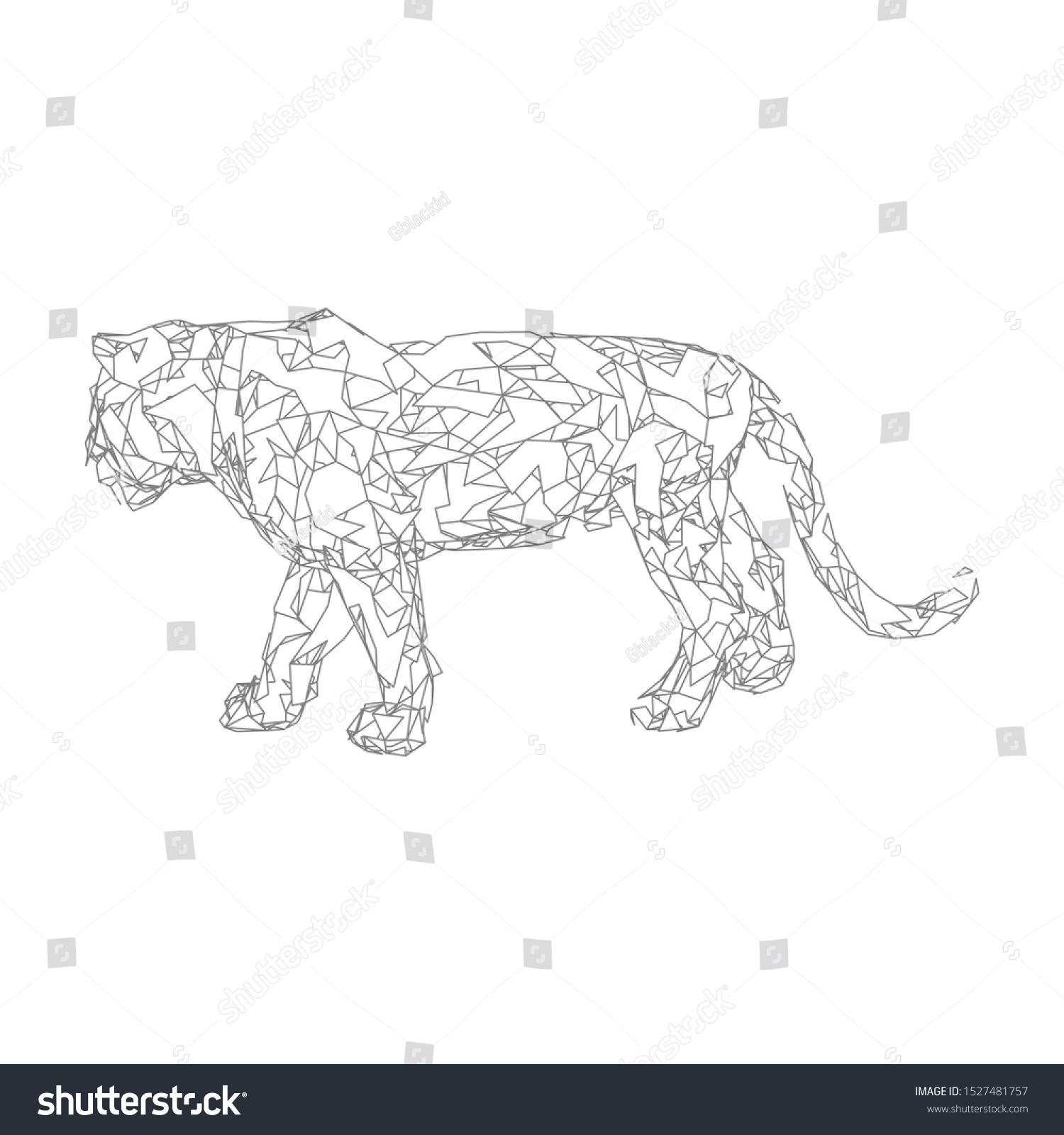 Sumatran Tiger Low Poly Vector Stock Vector (Royalty Free) 1527481757