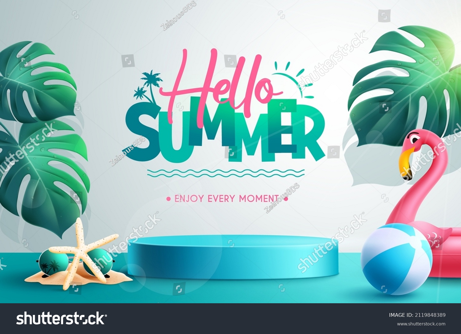 Summer Ads Vector Background Design Hello Stock Vector (Royalty Free ...