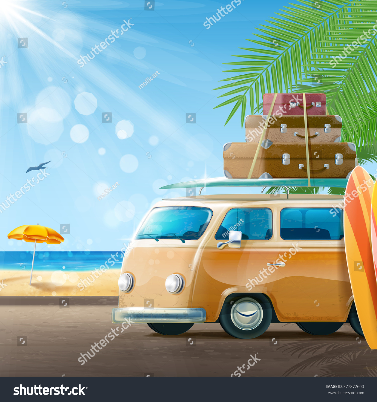 Summer Adventure Stock Vector 377872600 - Shutterstock
