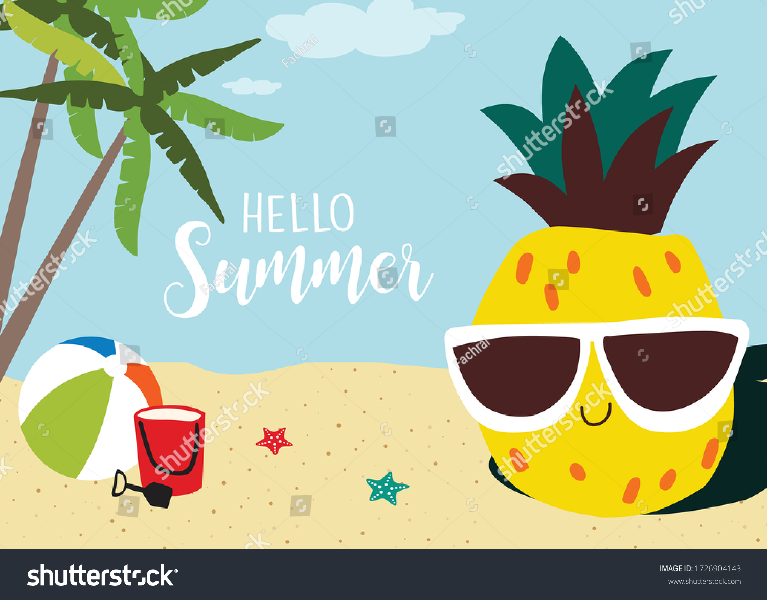 Summer Background Cartoon Illustration Vector: เวกเตอร์สต็อก (ปลอดค่า ...