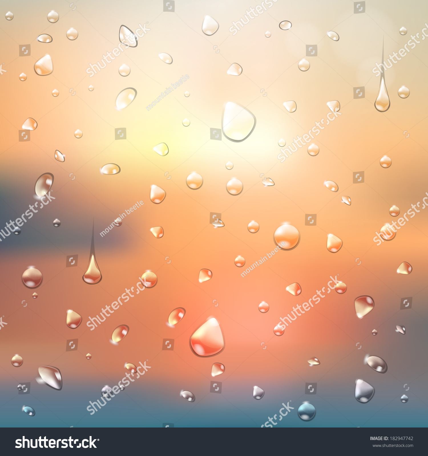 Summer Background Water Drops Stock Vector (Royalty Free) 182947742 ...