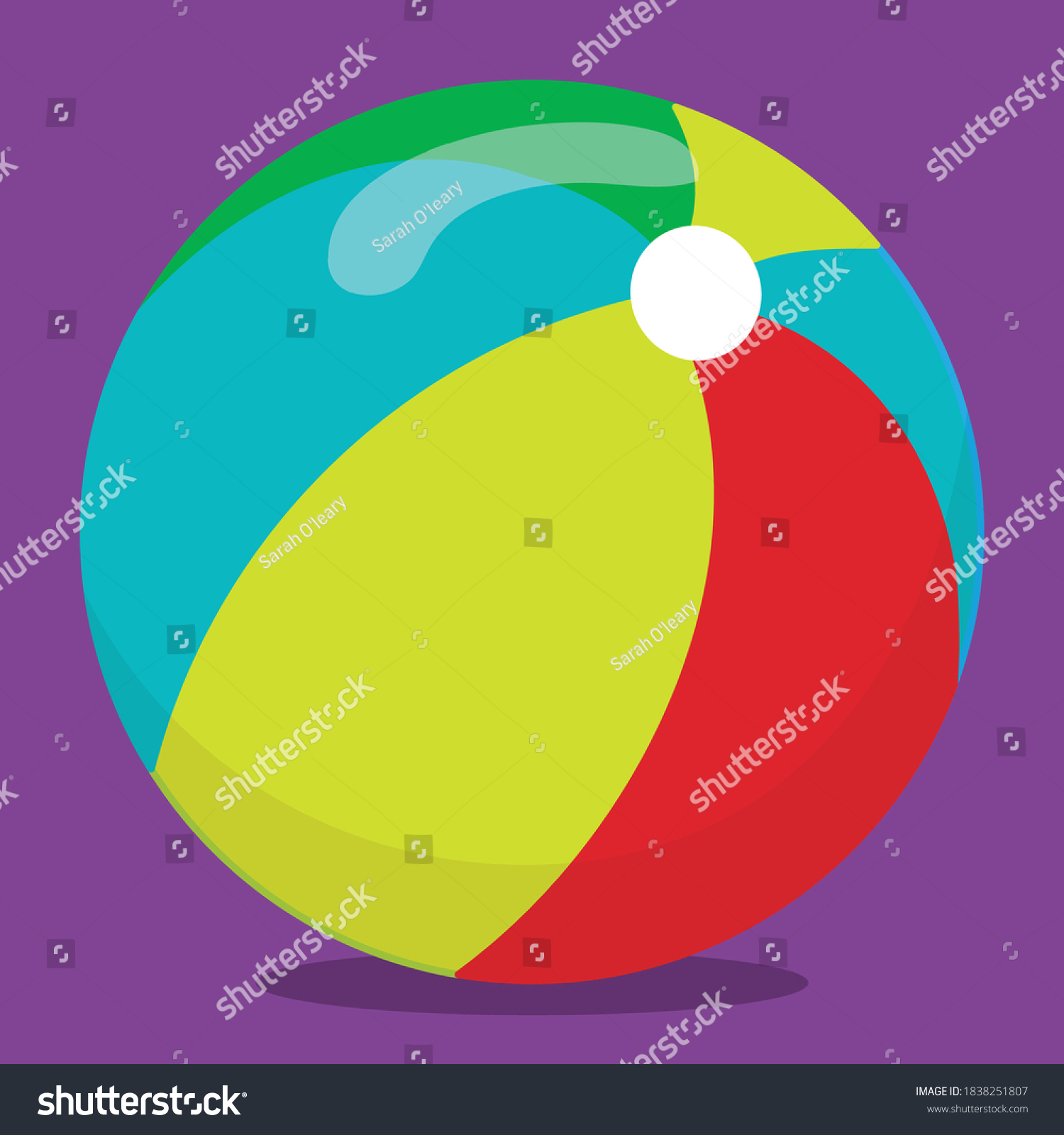 Summer Beach Ball Design Vector Illustration Stock Vector (Royalty Free ...