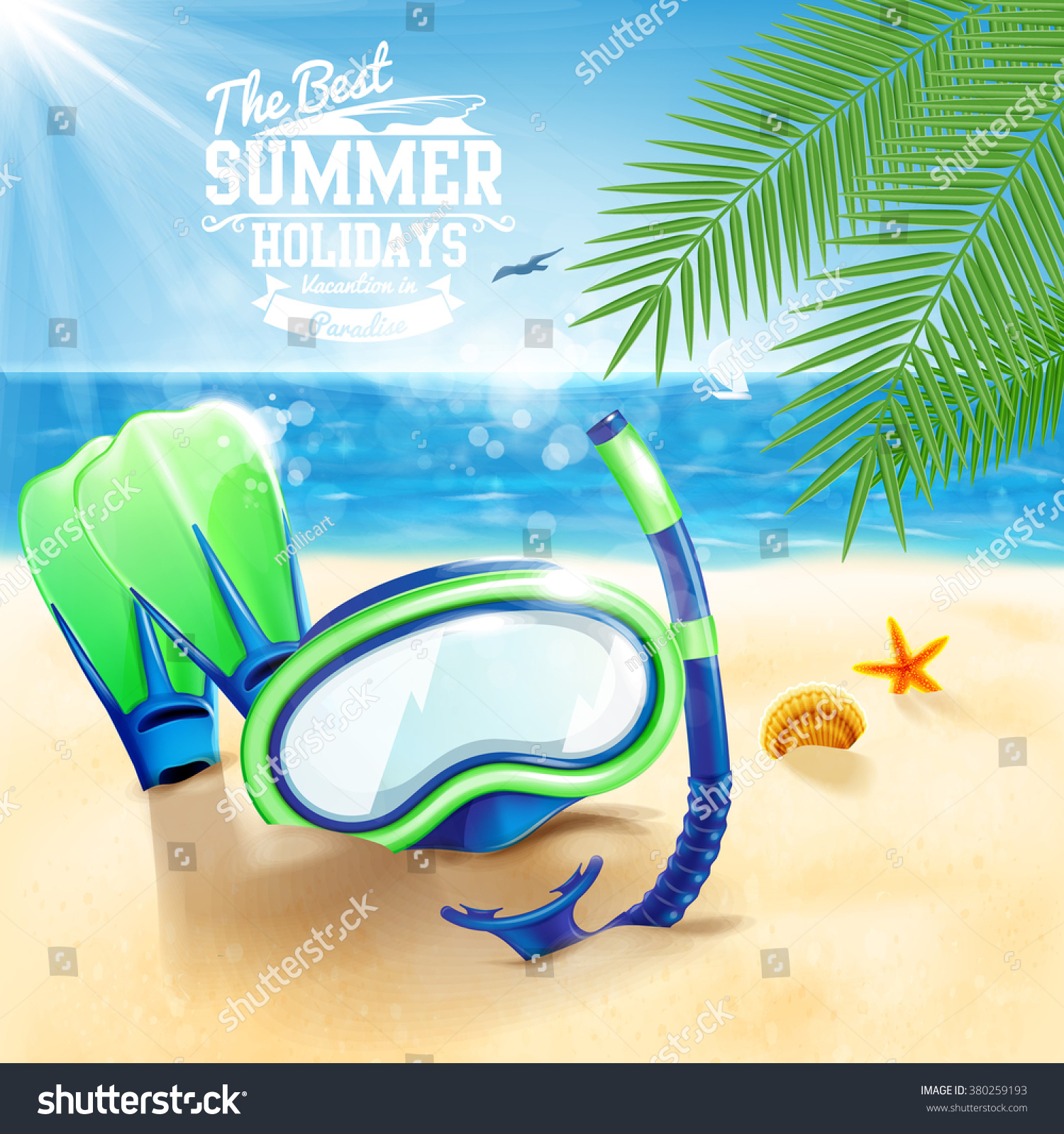 Summer Beach Mask Stock Vector (Royalty Free) 380259193