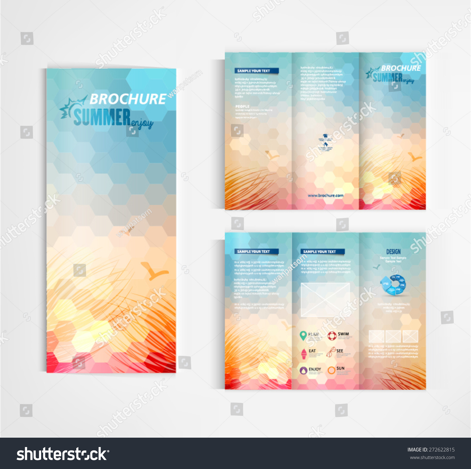 Summer Brochure Template Design Vector Stock Vector (Royalty Free ...
