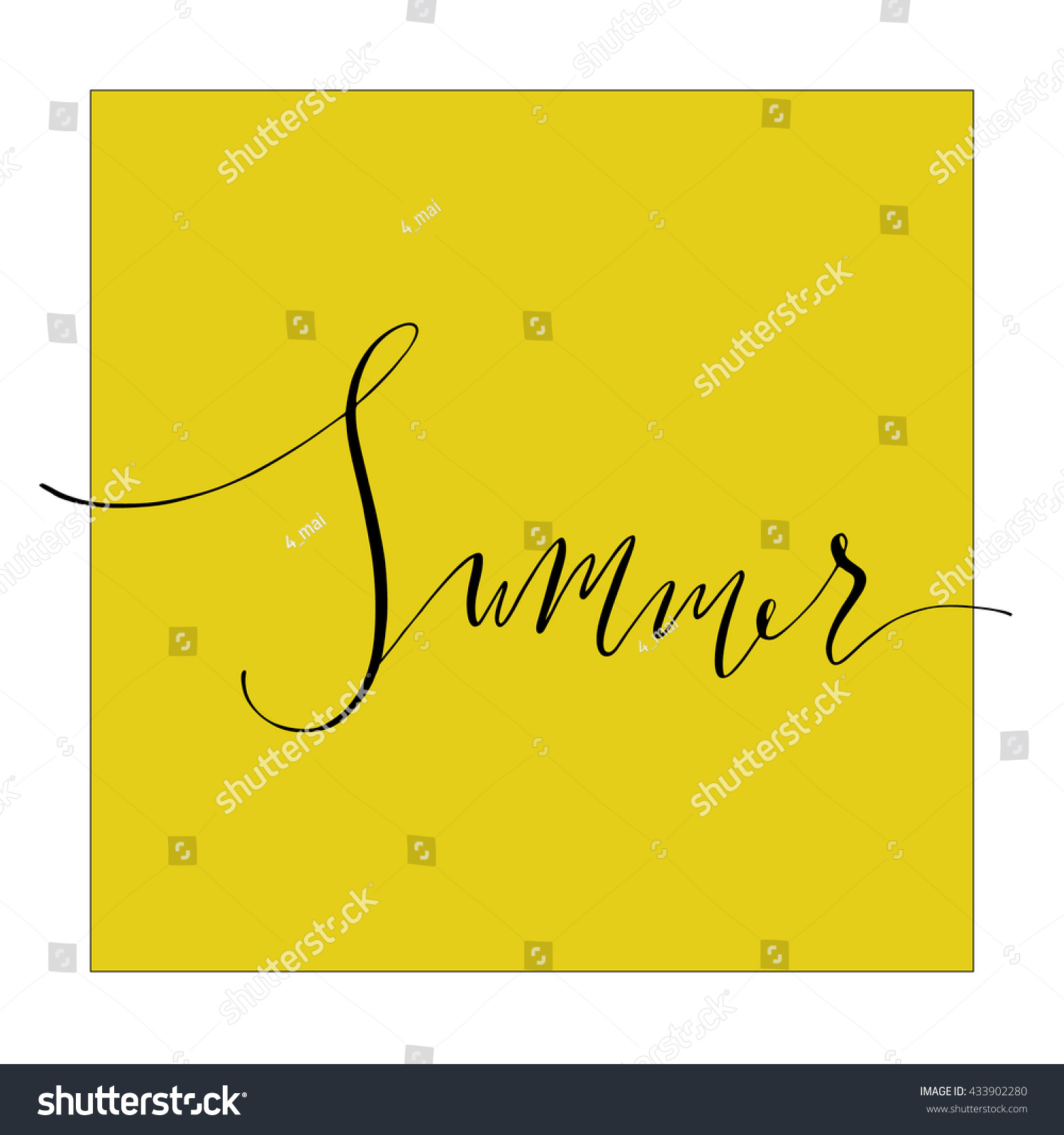 Summer Calligraphy Handwritten Lettering Vector Scalable Stock Vector ...