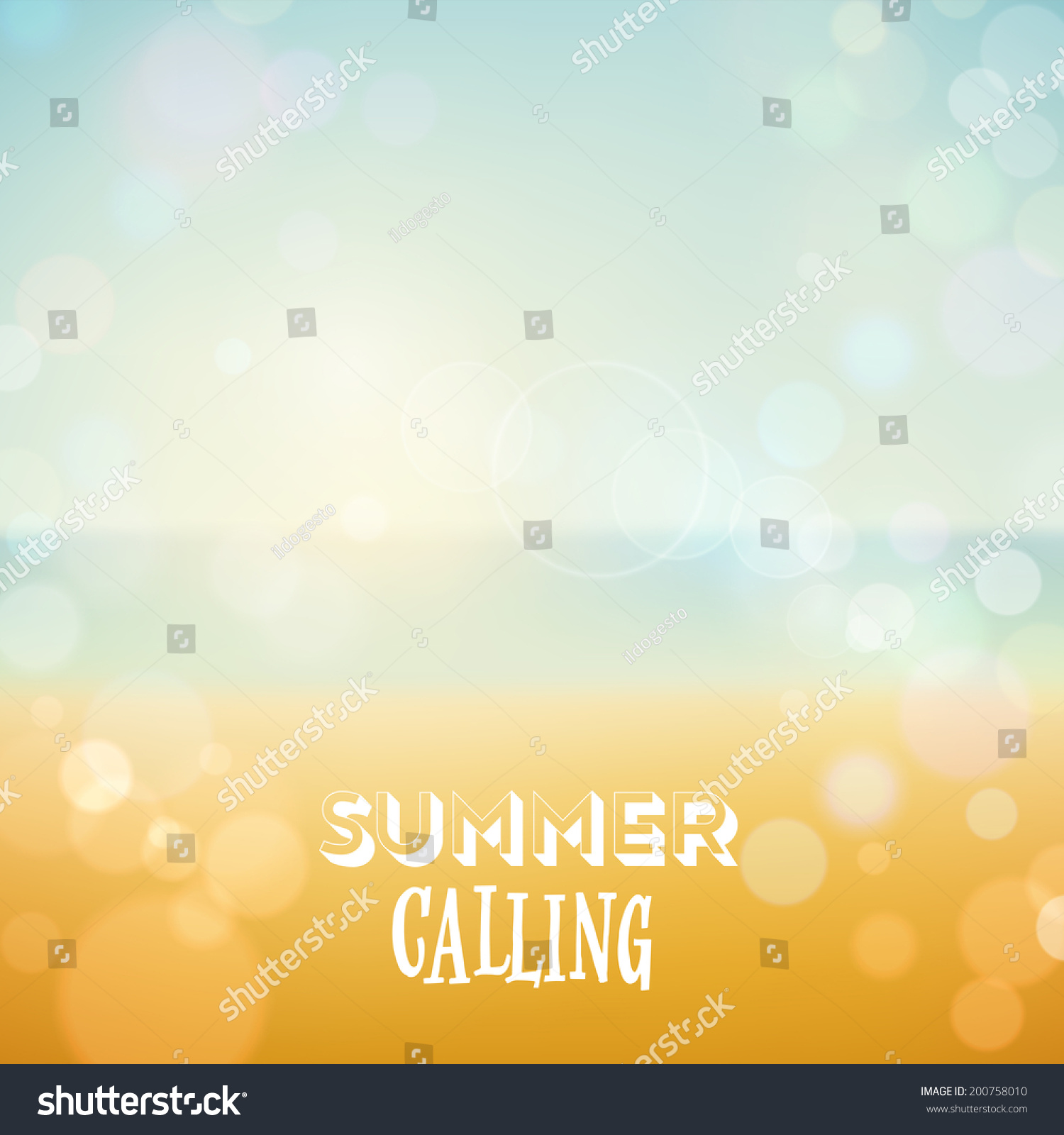 Summer Calling Poster On Tropical Beach Stock Vector (Royalty Free ...