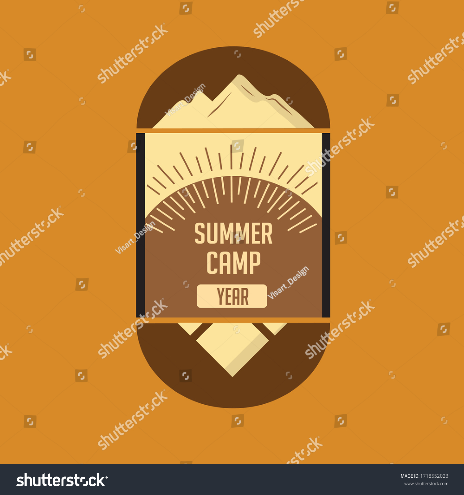 Summer Camp Vector Logo Concept Stock Vector (Royalty Free) 1718552023