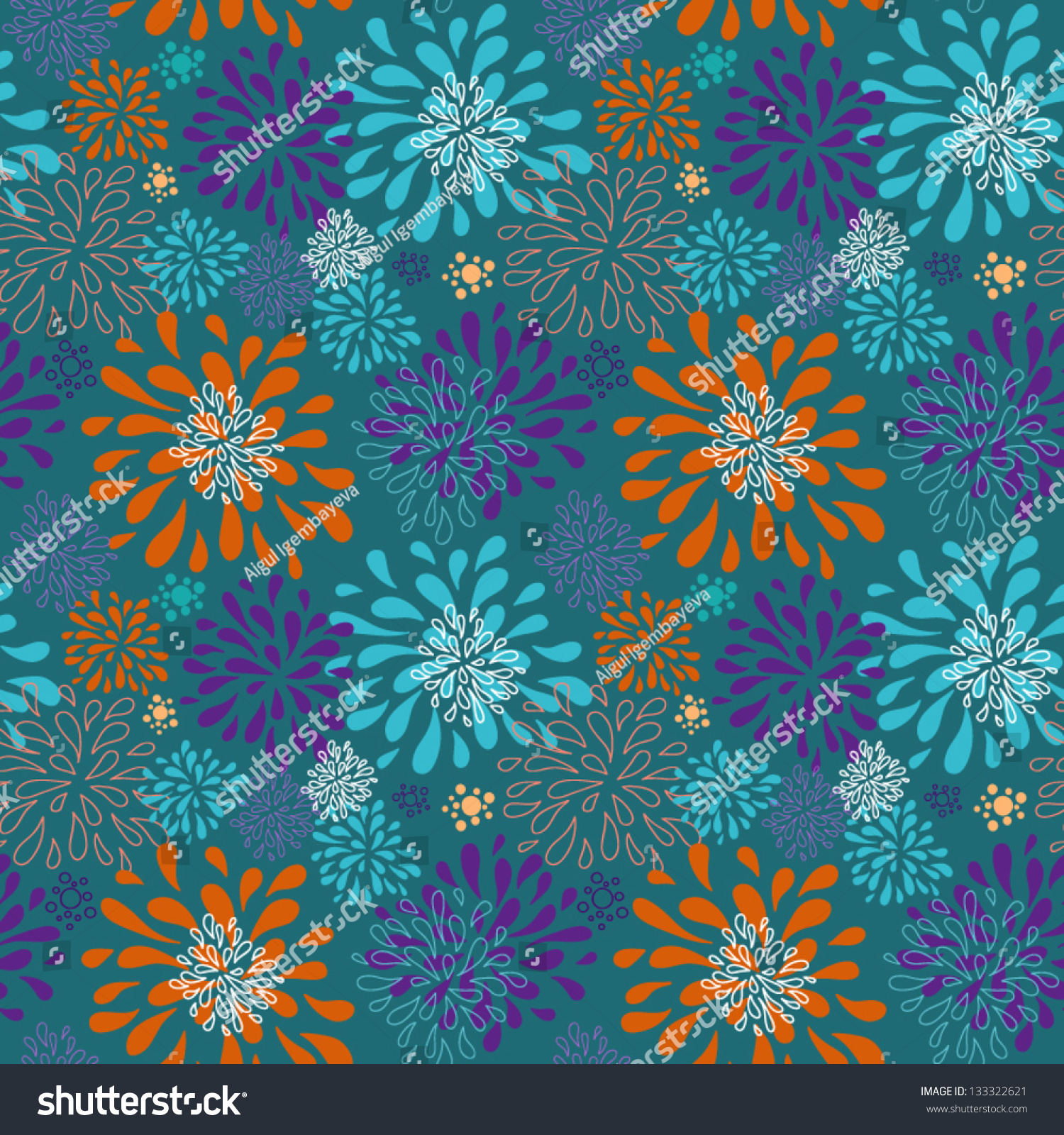 Summer Floral Pattern Stock Vector (Royalty Free) 133322621