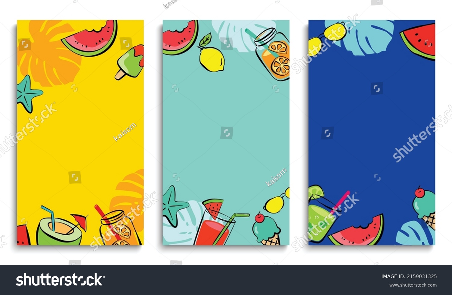 Summer Frame Objects Elements Space Text Stock Vector (Royalty Free ...