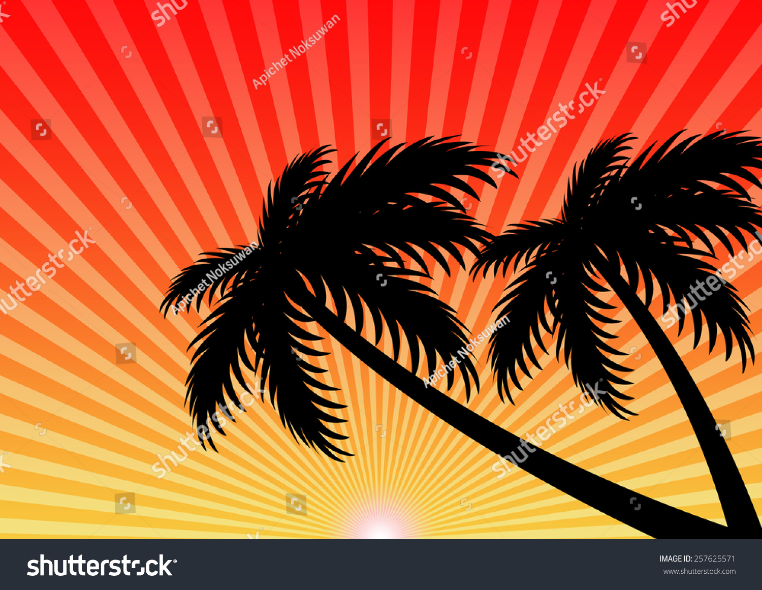 Summer Holiday Sunset Vector Background Stock Vector (Royalty Free ...