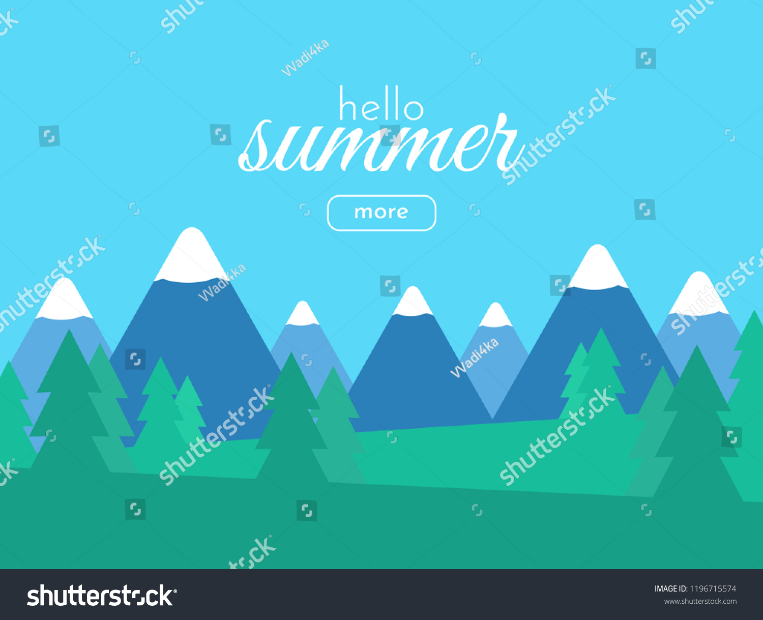 Summer Landscape Vector Illustration Stock Vector (Royalty Free ...