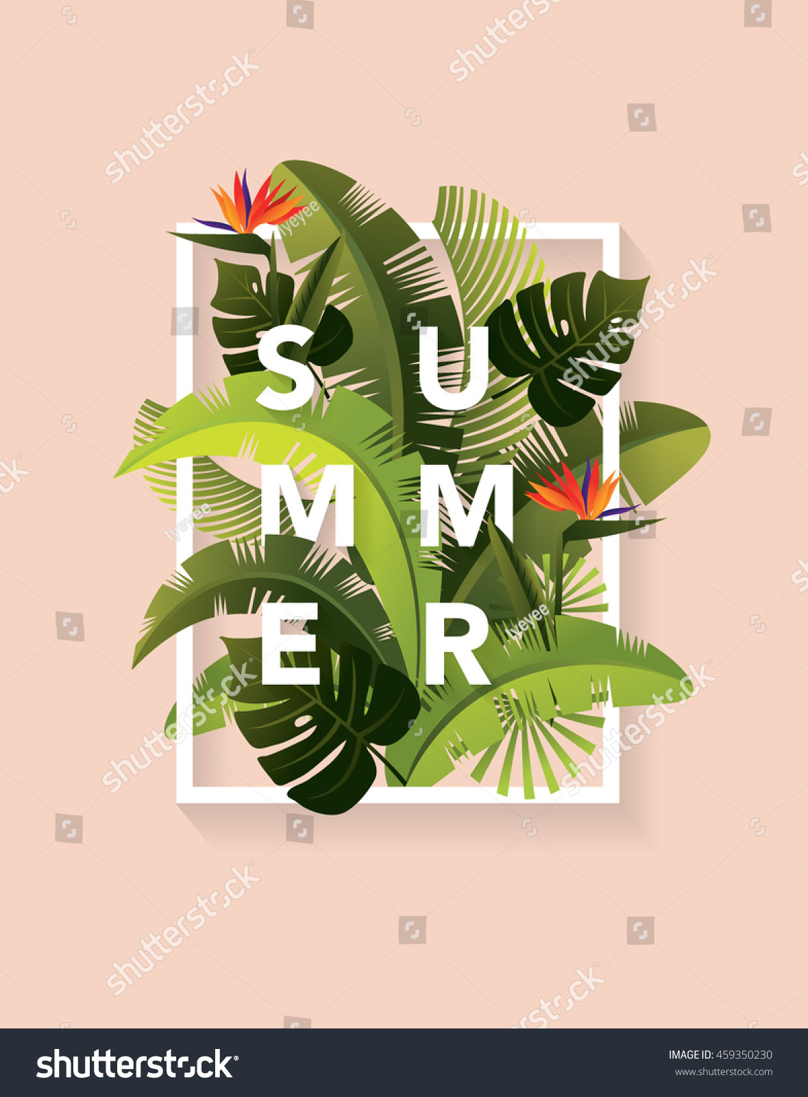 Summer Leaf Template Vectorillustration Stock Vector (Royalty Free ...