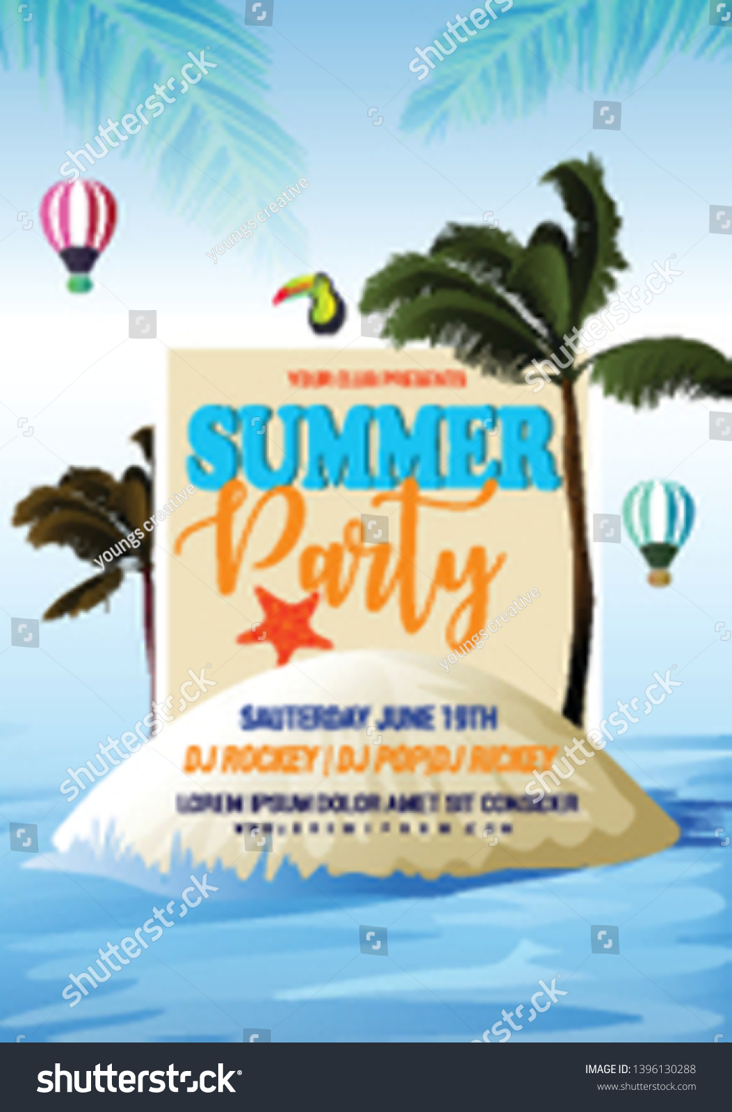 Summer Lettering Template Banner Vector Stock Vector (Royalty Free ...
