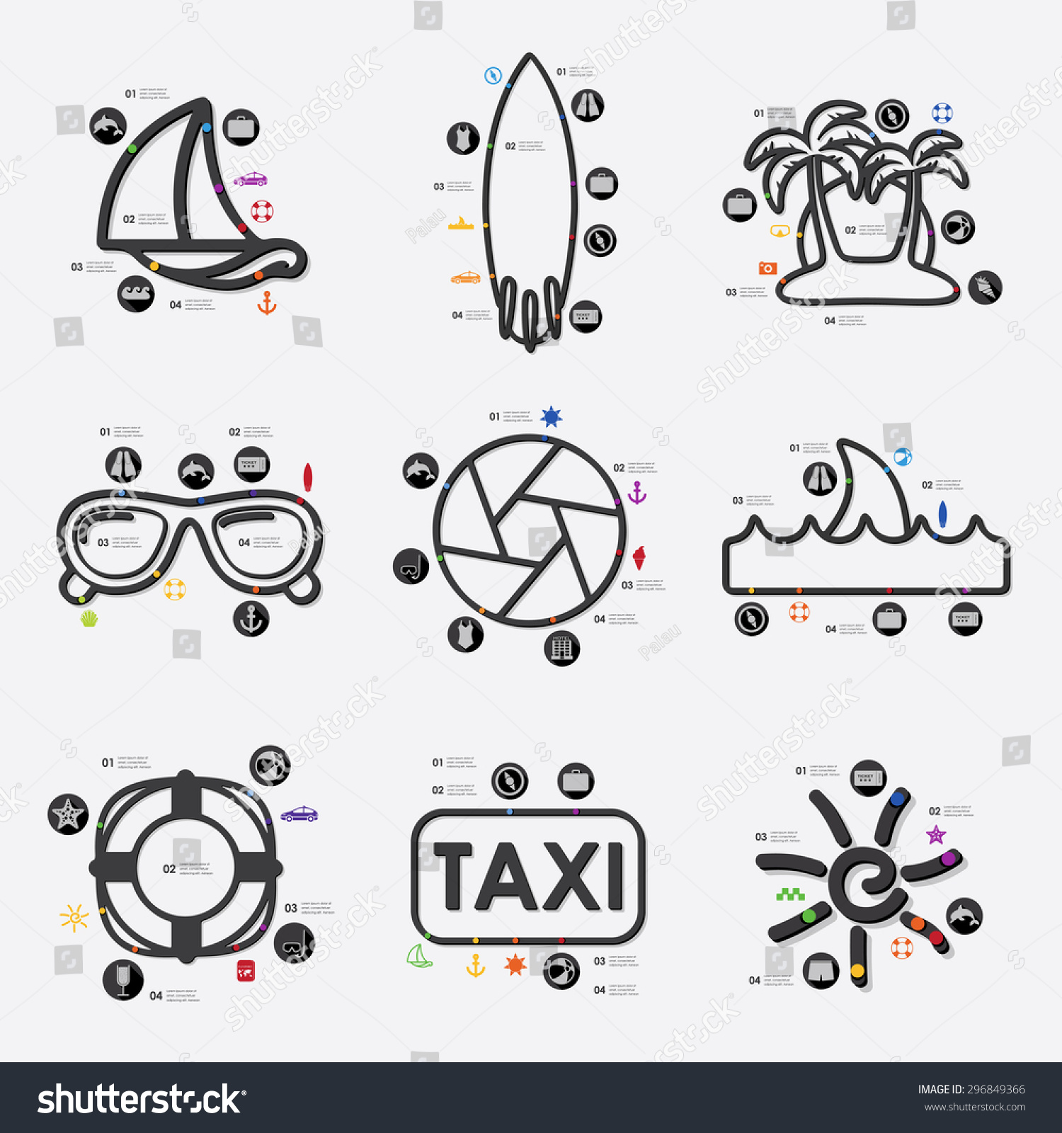Summer Line Infographic Illustration Fully Editable Stock Vector ...