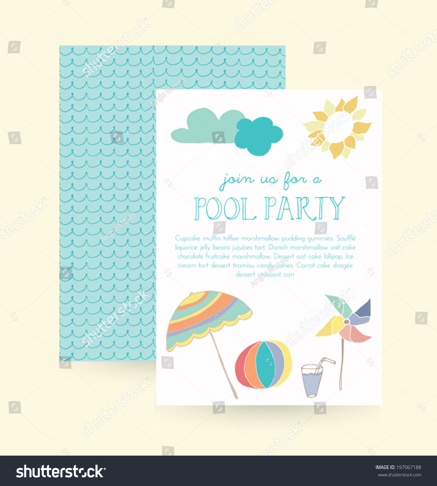 Summer Pool Party Invitation Vector Template Stock Vector (Royalty Free ...
