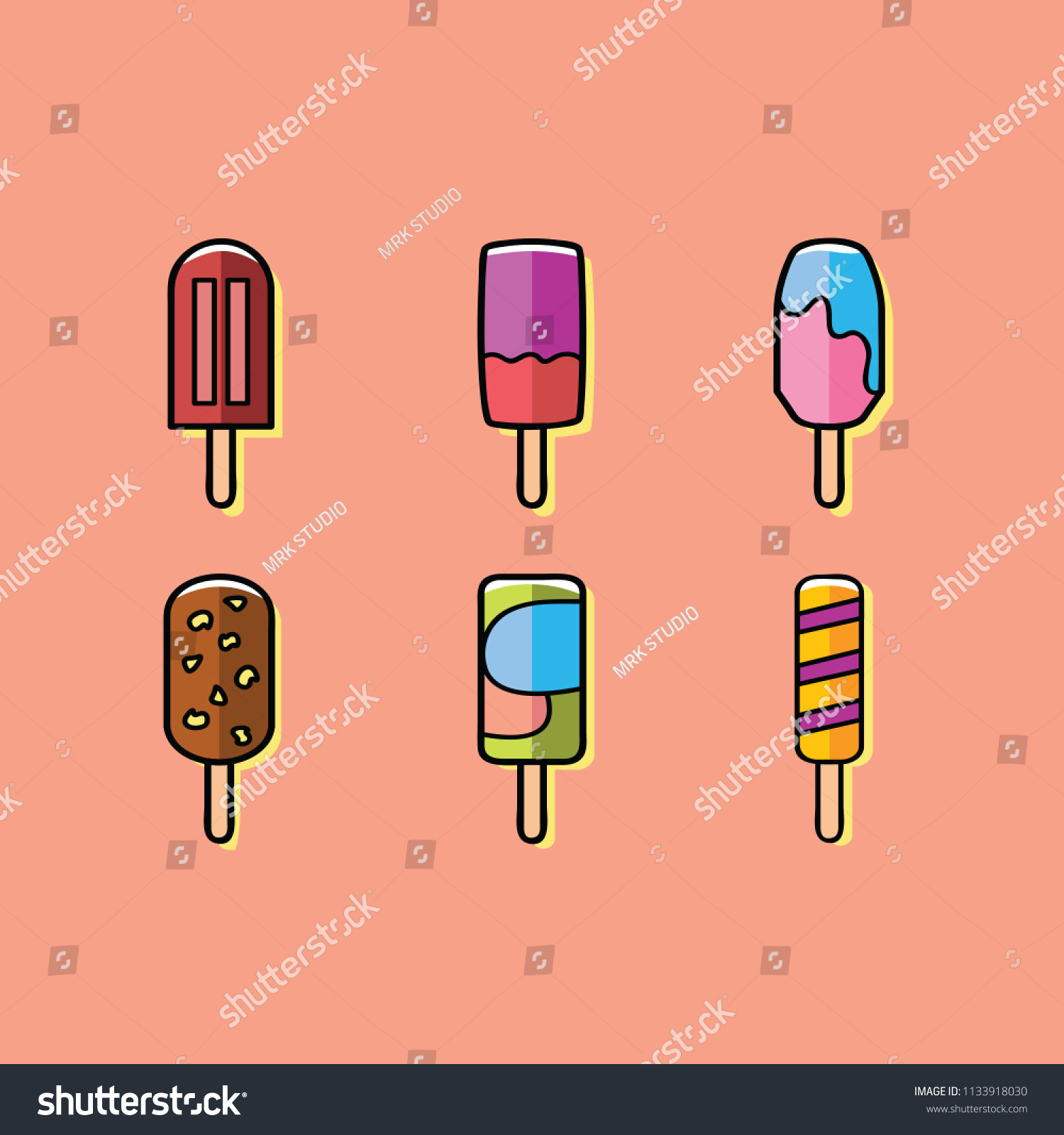 Summer Popsicle Collection Vector Eps10 Stock Vector (Royalty Free ...