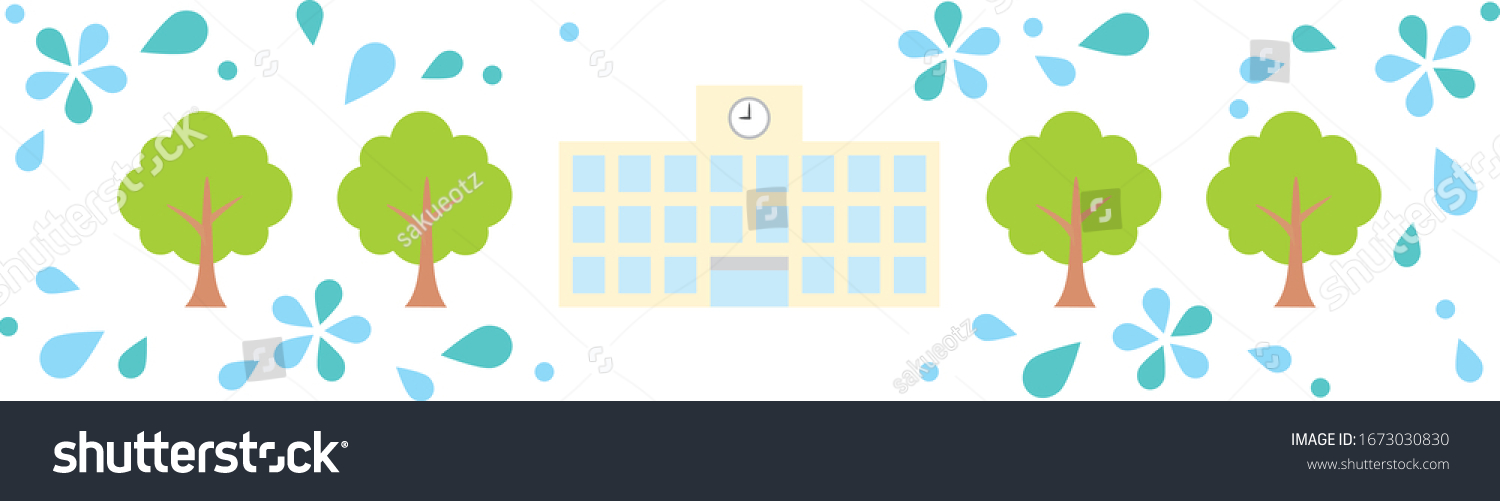 Summer School Building Vector Illust Stock Vector (Royalty Free) 1673030830