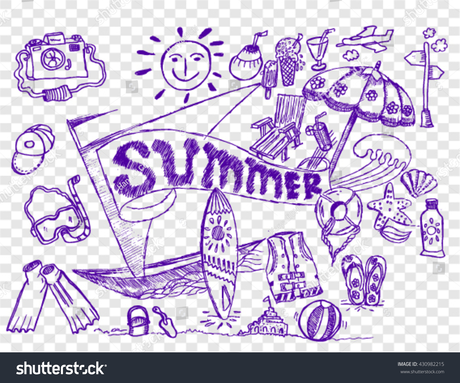 Summer Sketch Stock Vector (Royalty Free) 430982215