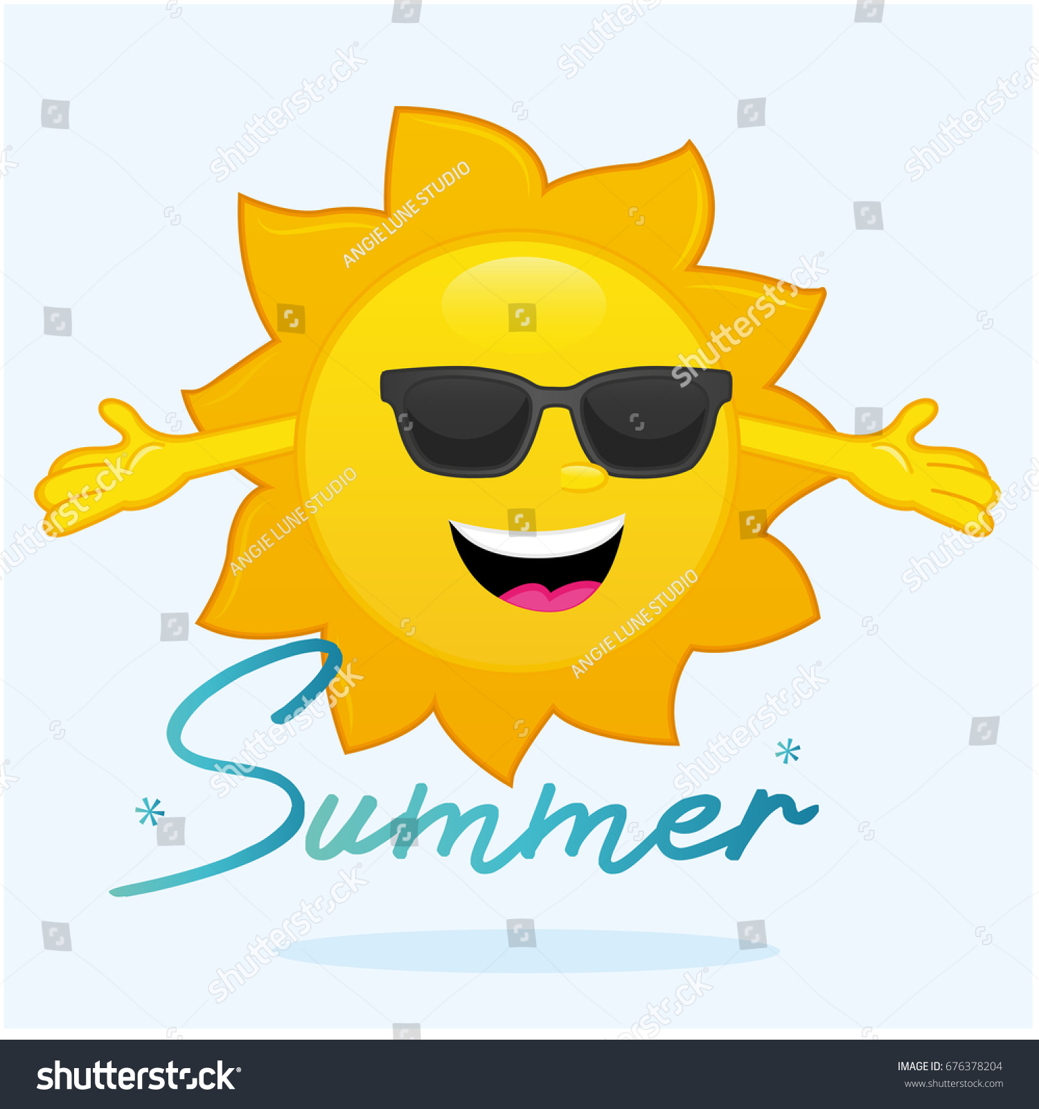 Summer Sun Cartoon Stock Vector (Royalty Free) 676378204