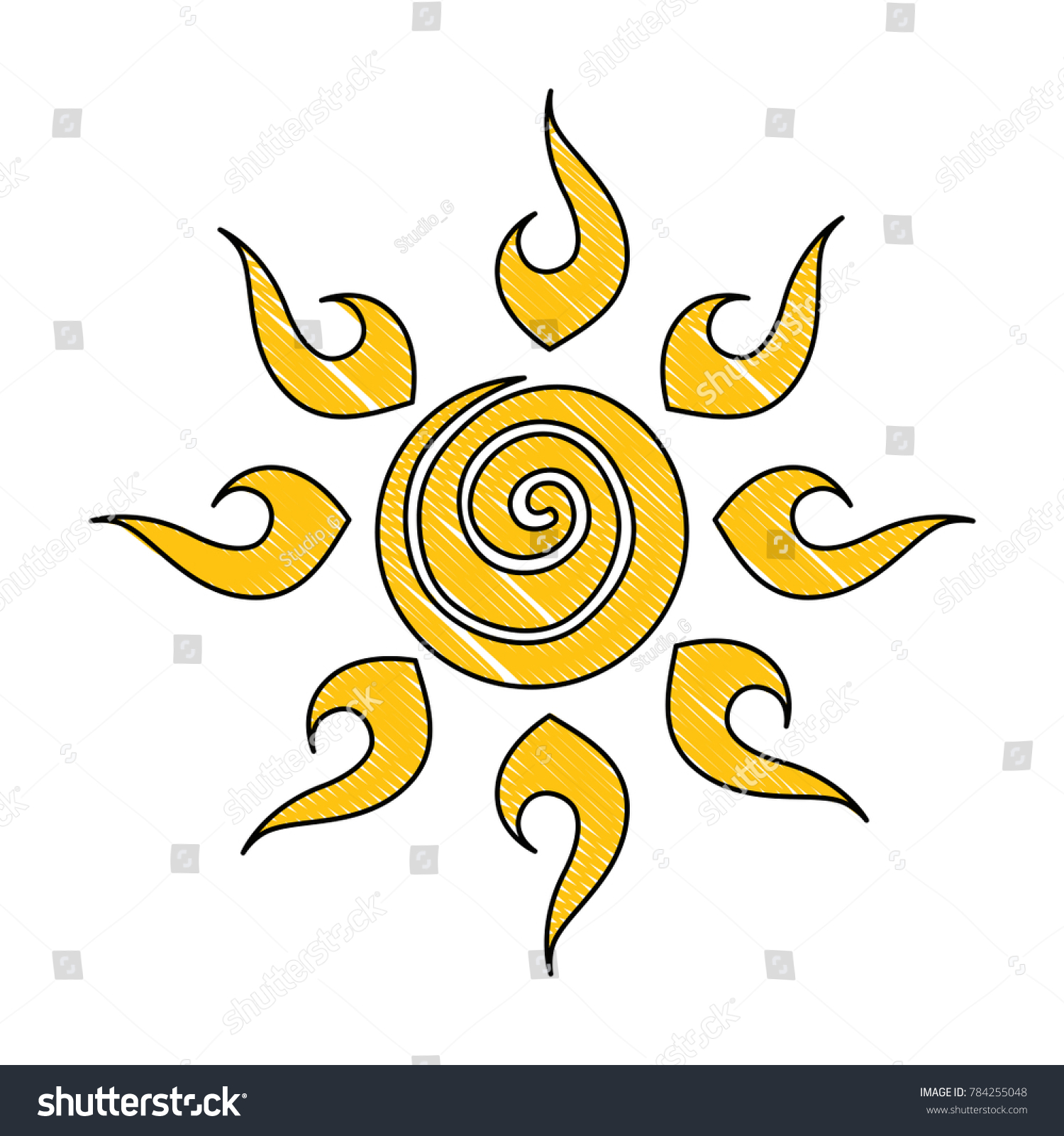Summer Sun Drawing Icon Stock Vector (Royalty Free) 784255048 ...
