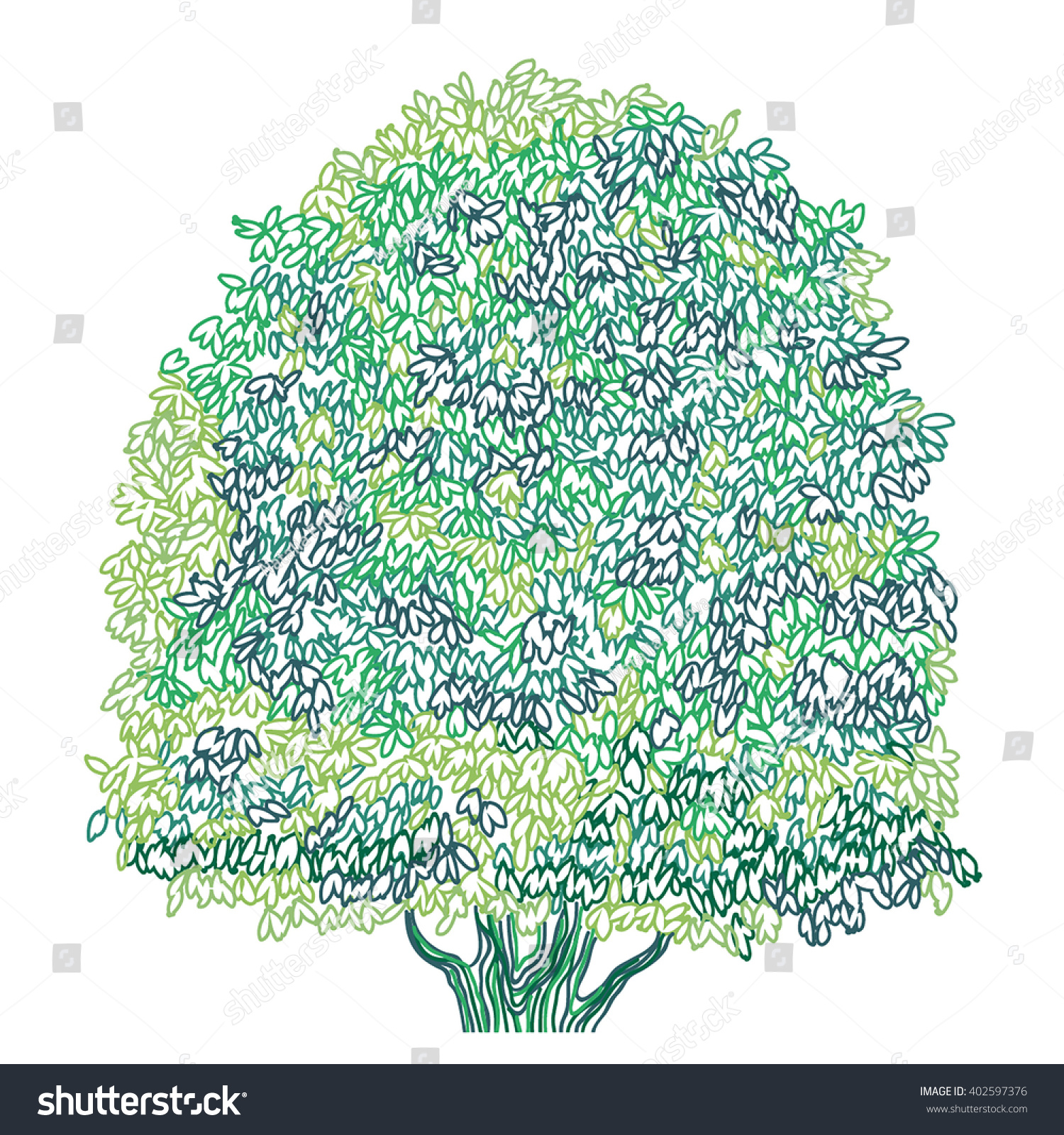 Summer Tree Illustration Stock Vector (Royalty Free) 402597376 ...