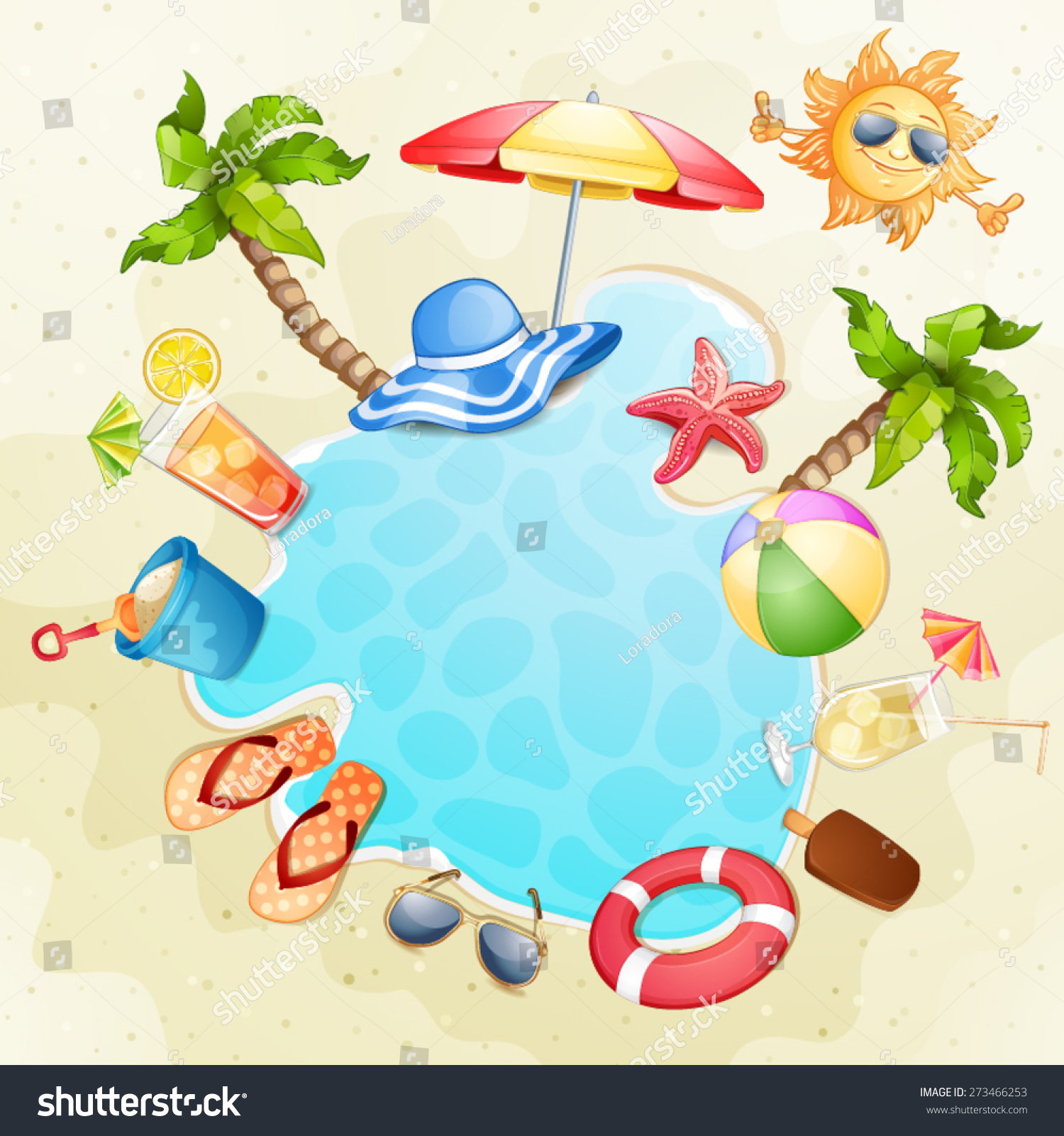 Summer Vacation Illustration Stock Vector (Royalty Free) 273466253