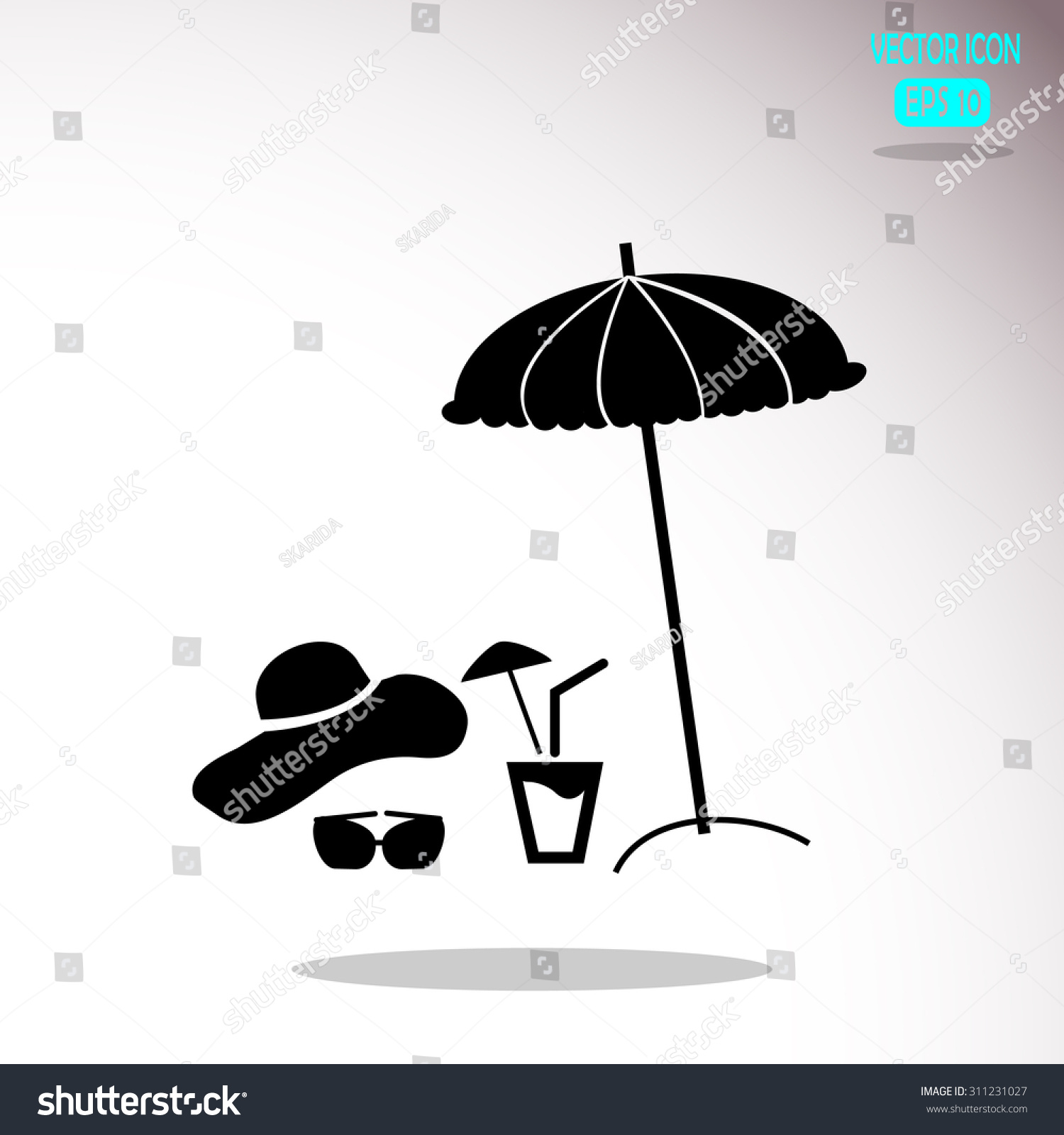 Summer Vacation Outline Icon Stock Vector (Royalty Free) 311231027