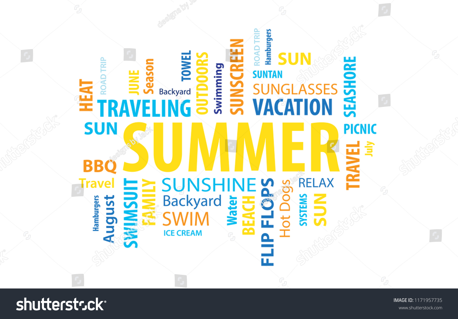 Summer Word Cloud Stock Vector (Royalty Free) 1171957735 | Shutterstock