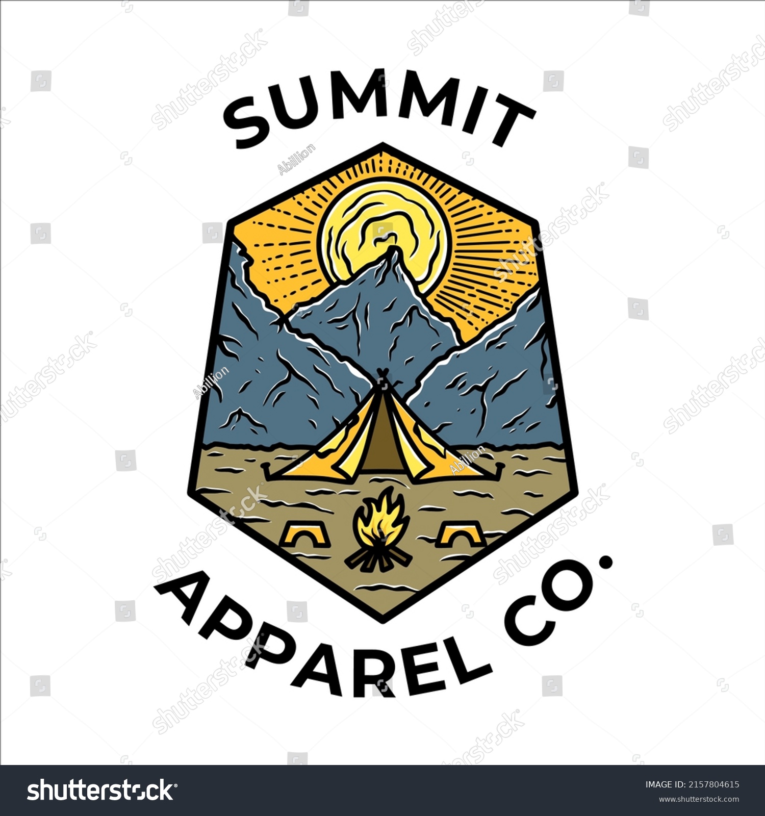 Summit Mountain Apparel Vector Illustration Stock Vector (Royalty Free ...