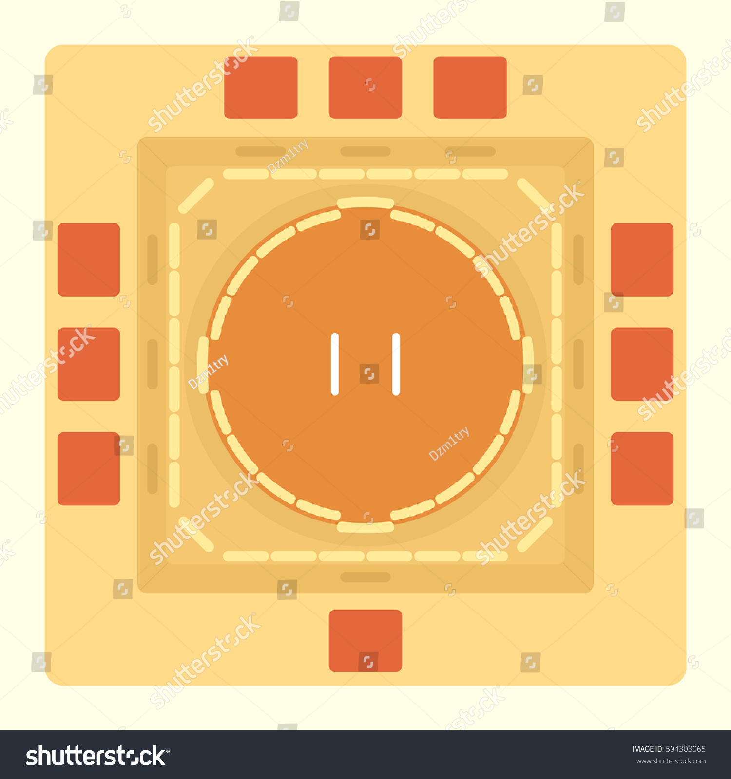 Sumo Arena Top View Flat Vector Stock Vector (Royalty Free) 594303065