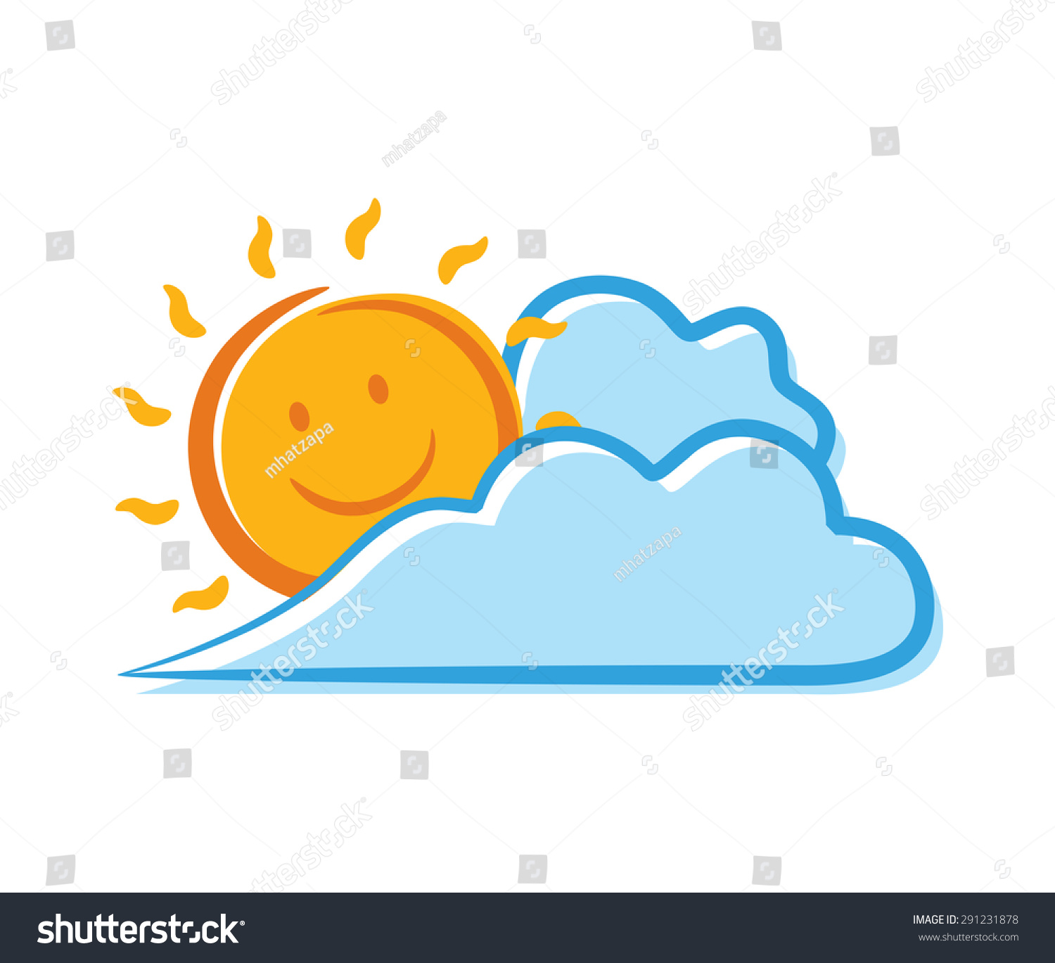 Sun Cloud Cartoon Stock Vector (Royalty Free) 291231878 | Shutterstock