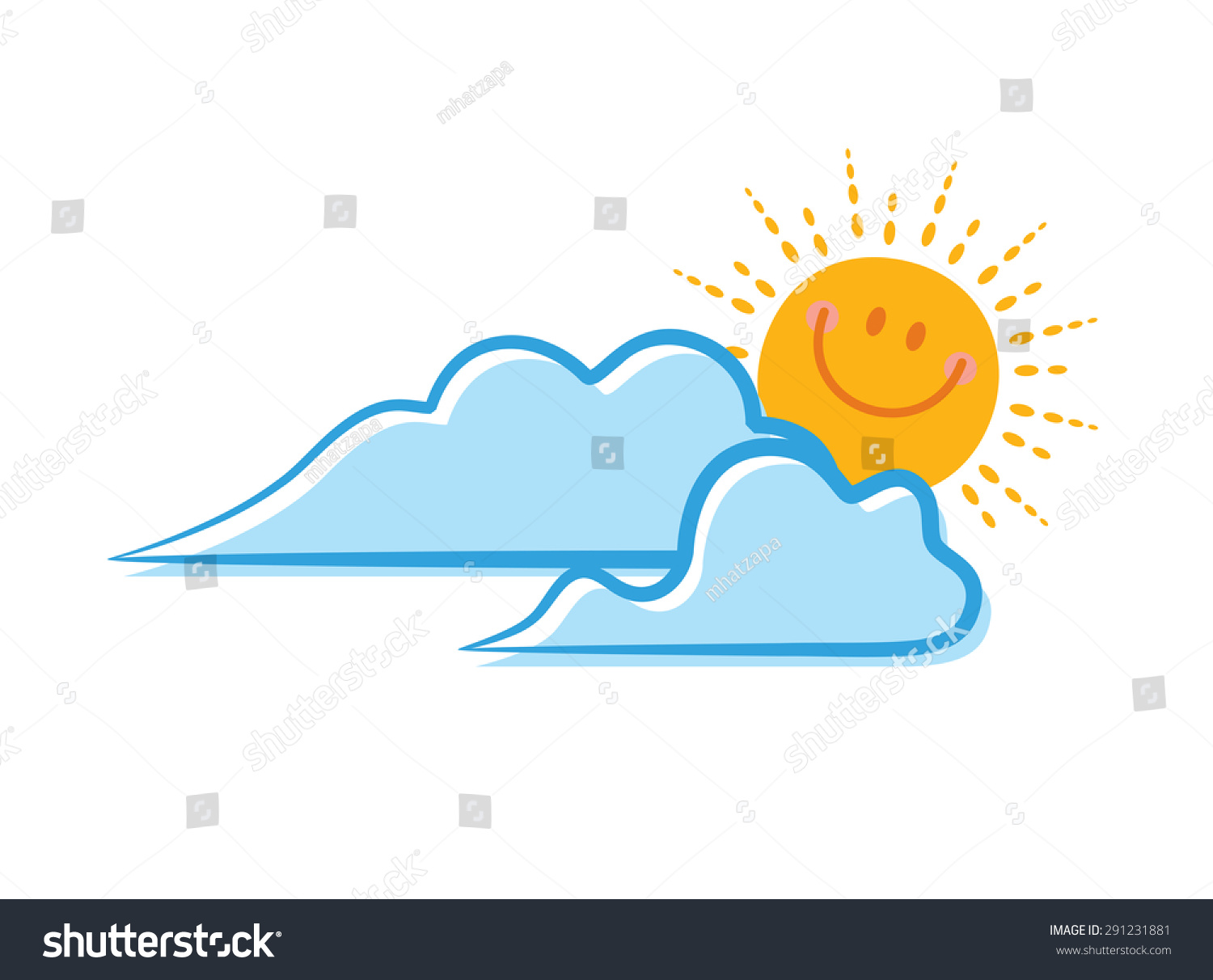Sun Cloud Cartoon Stock Vector (Royalty Free) 291231881