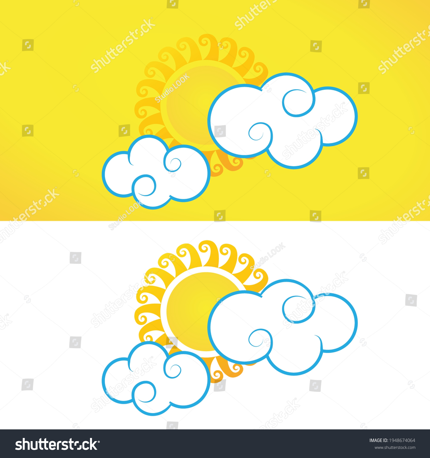 Sun Cloud Free Vector Design New Stock Vector (Royalty Free) 1948674064 ...