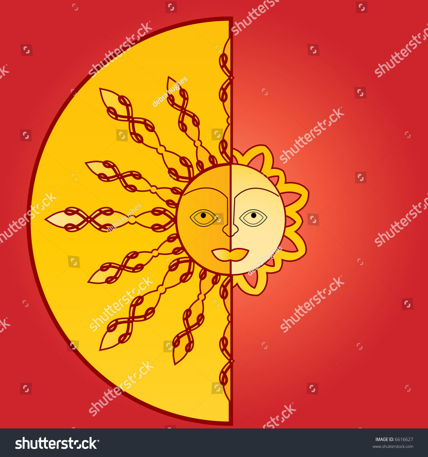 Sun Moon Combination Stock Vector (Royalty Free) 6616627