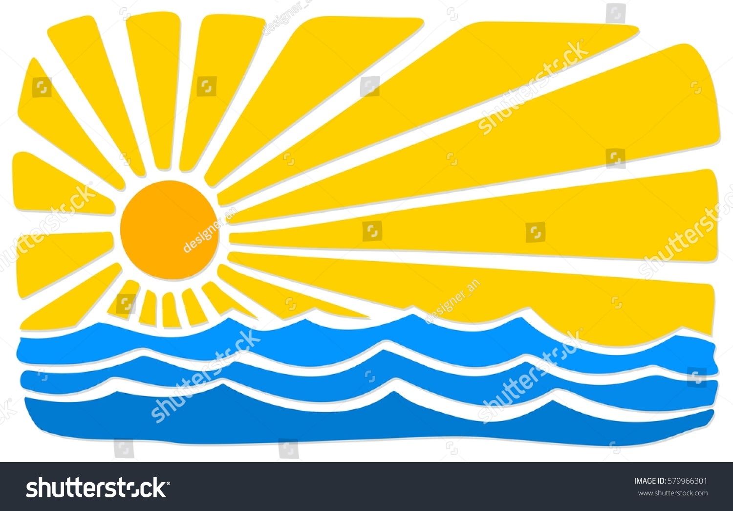 Sun Sea Stock Vector (Royalty Free) 579966301