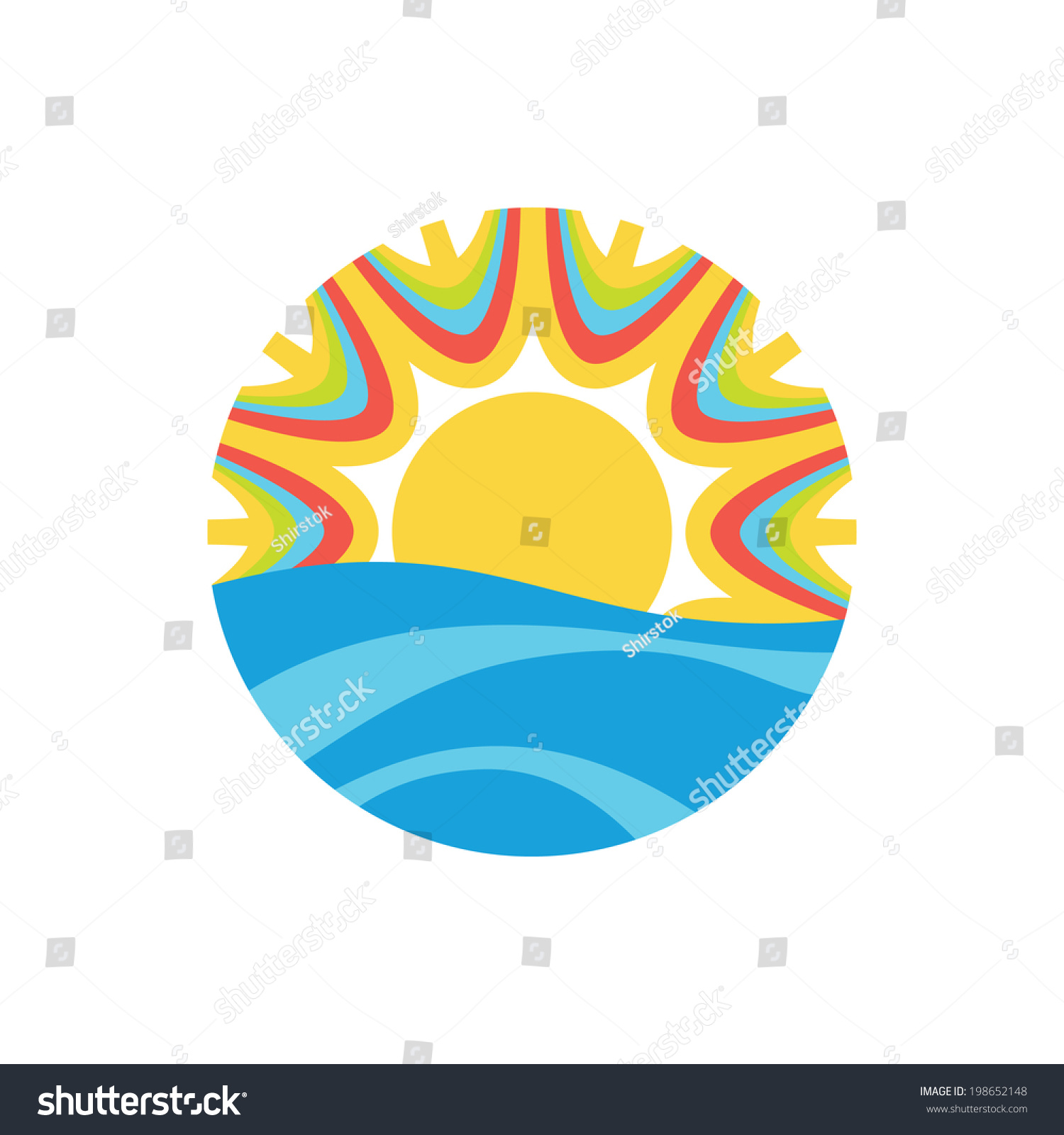 Sun Waves Icon Vector Illustration Stock Vector (Royalty Free) 198652148