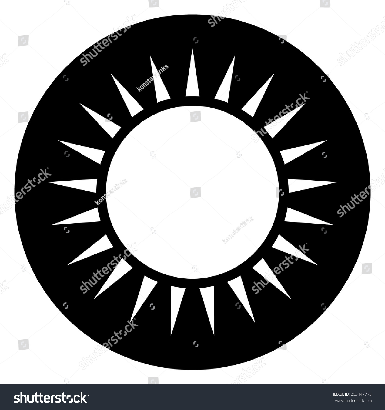Sun Button On White Background Vector Stock Vector (Royalty Free) 203447773