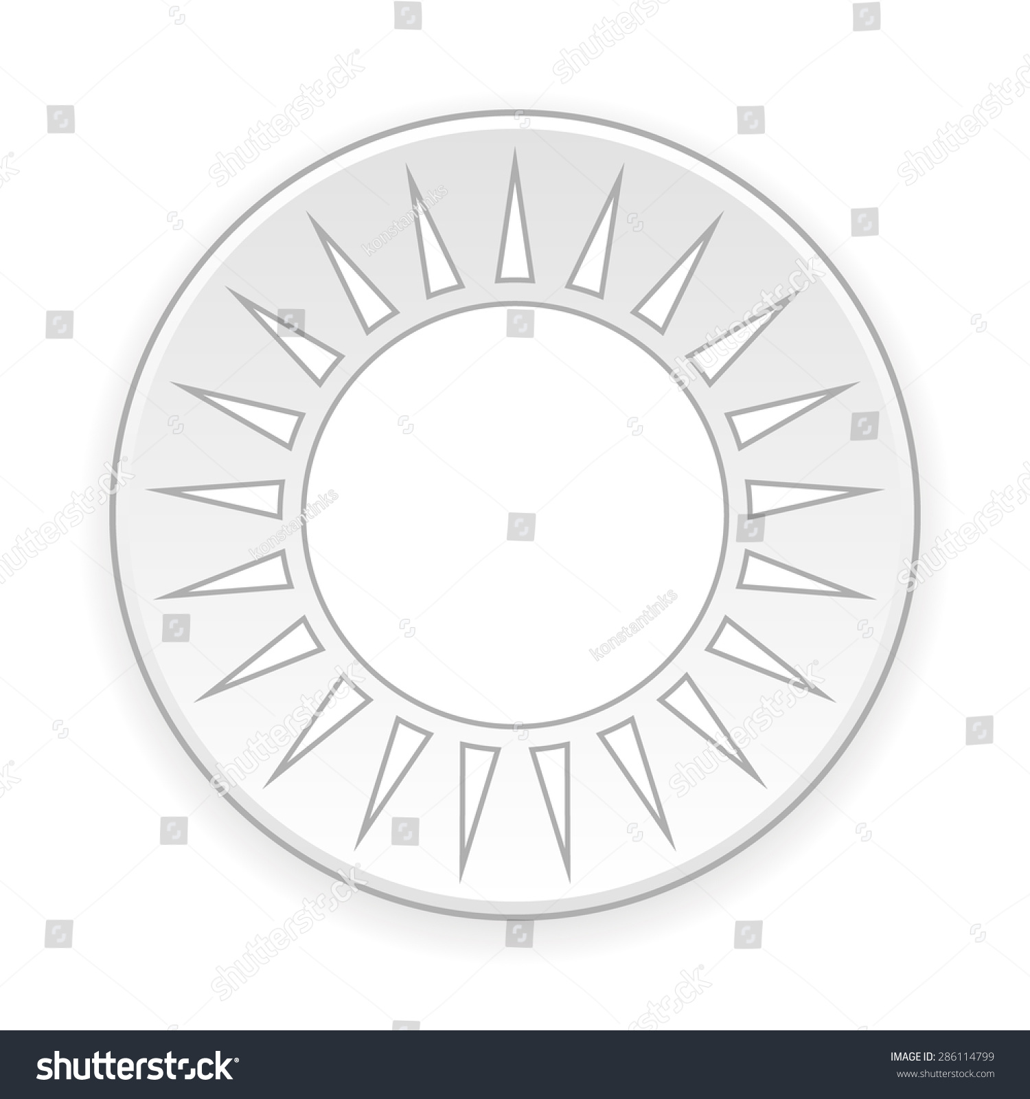 Sun Button On White Background Vector Stock Vector (Royalty Free) 286114799