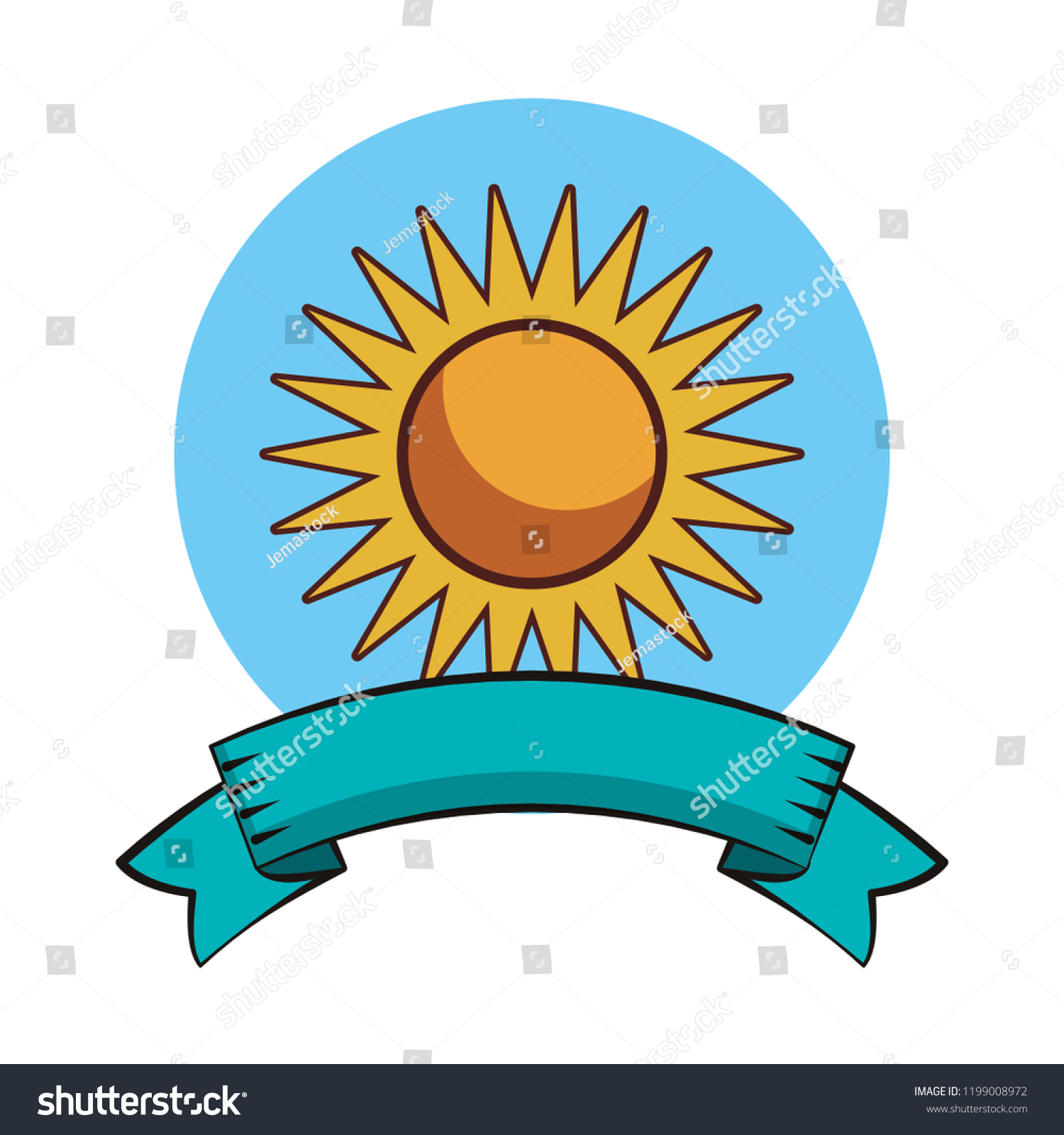 Sun Cartoon Isolated Stock Vector (Royalty Free) 1199008972 | Shutterstock