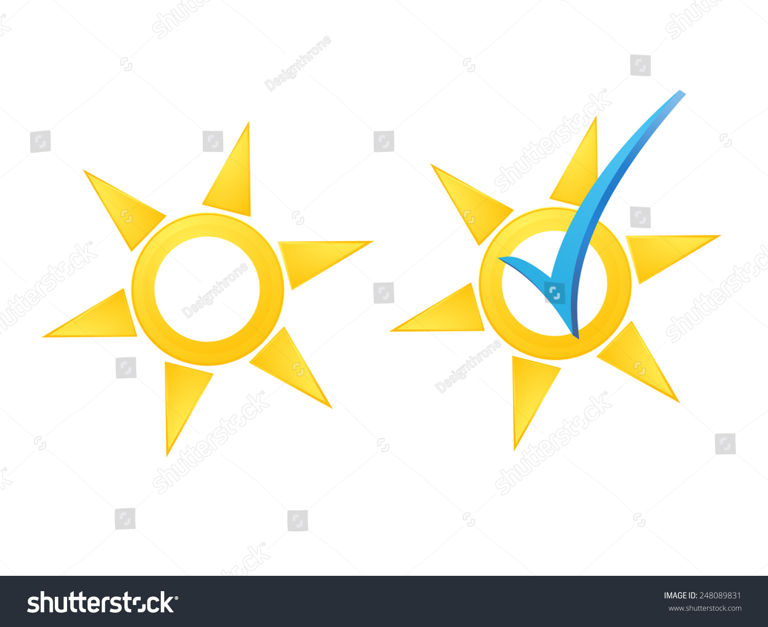 Sun Check Mark Vector Picture Stock Vector (Royalty Free) 248089831 ...