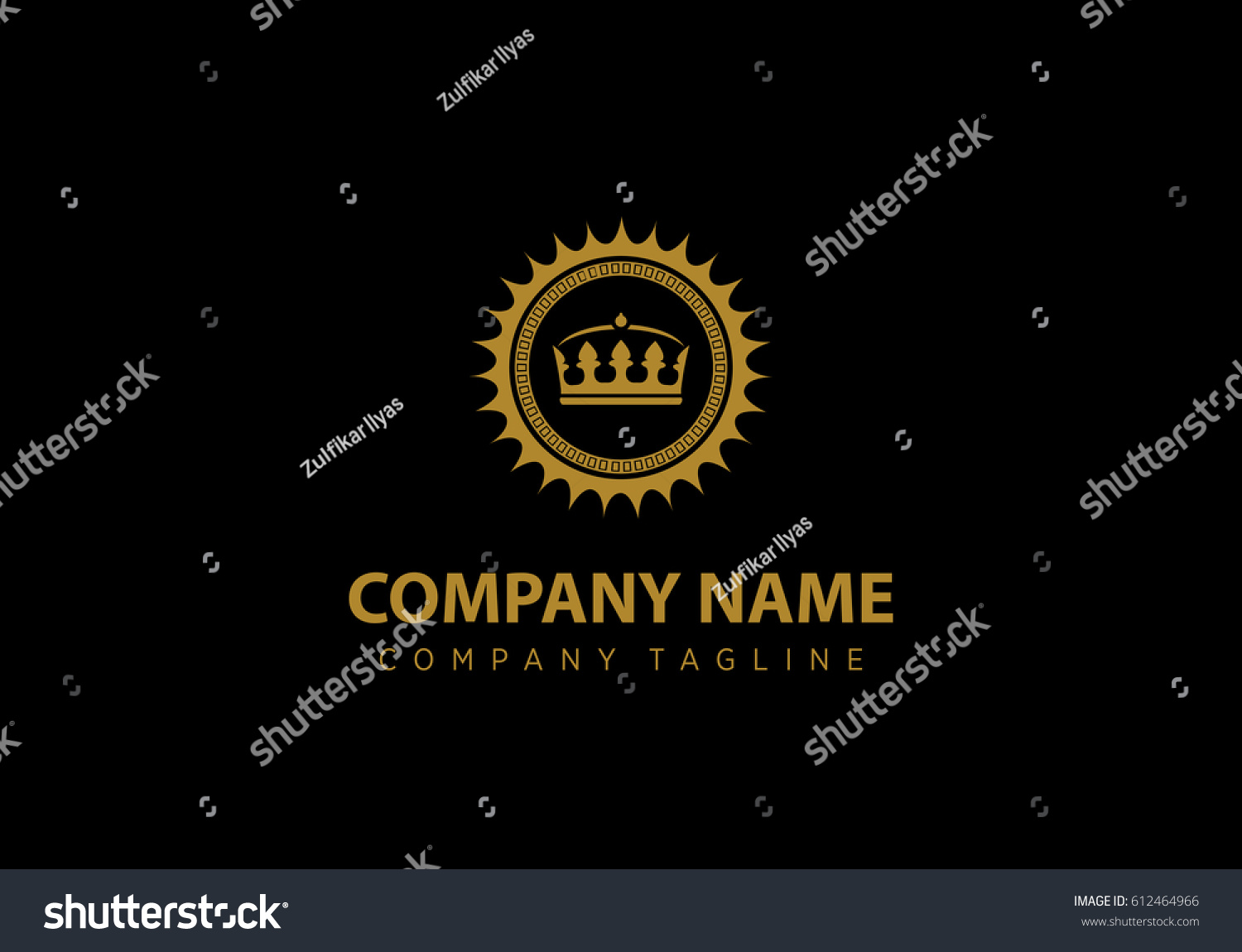Sun Crown Logo Design Stock Vector (Royalty Free) 612464966