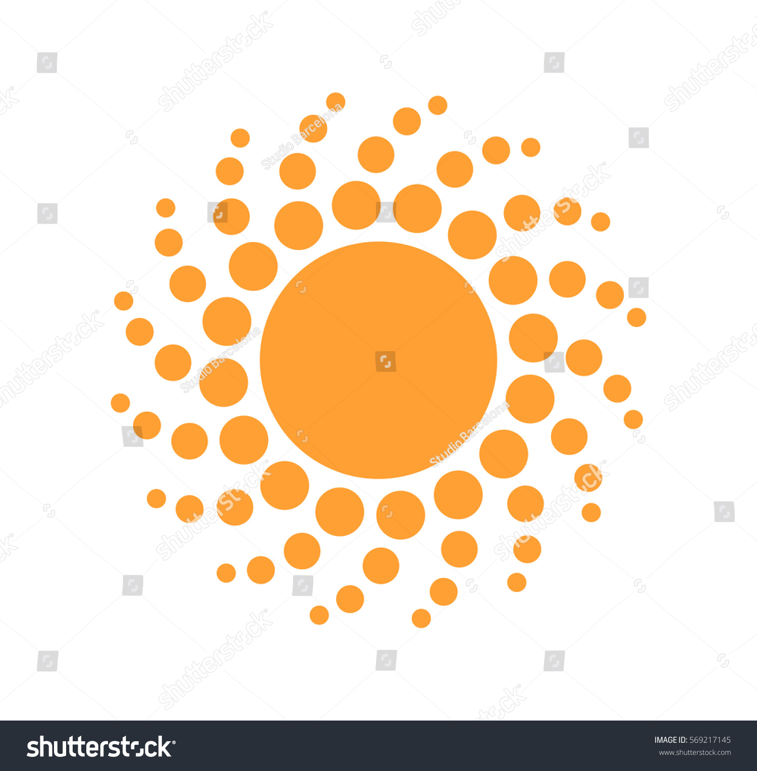 Sun Dots Icon Vector Illustration Stock Vector (Royalty Free) 569217145 ...
