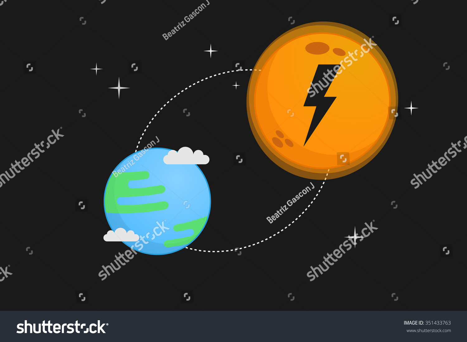 Sunearth Vector Illustration Stock Vector (Royalty Free) 351433763 ...