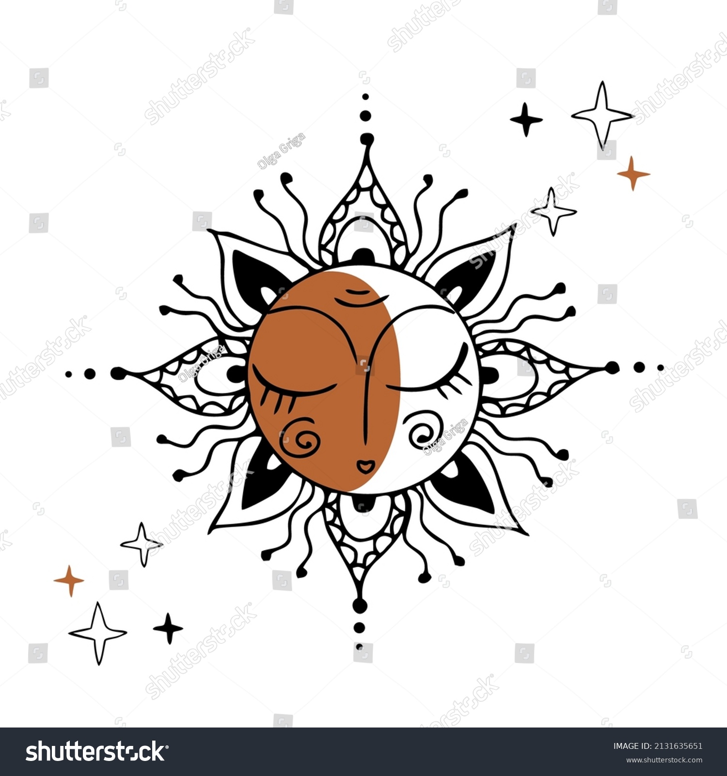 Sun Esoteric Astrology Space Vector Stock Vector (Royalty Free ...