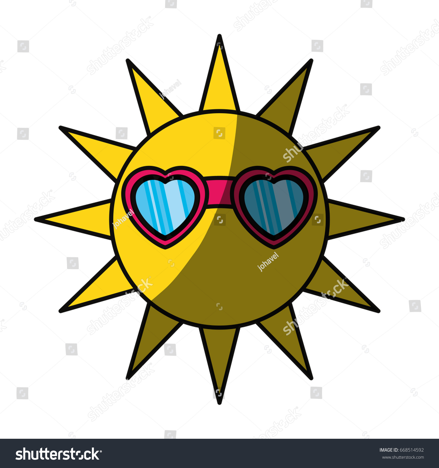 Sun Funny Cartoon Stock Vector (Royalty Free) 668514592 | Shutterstock