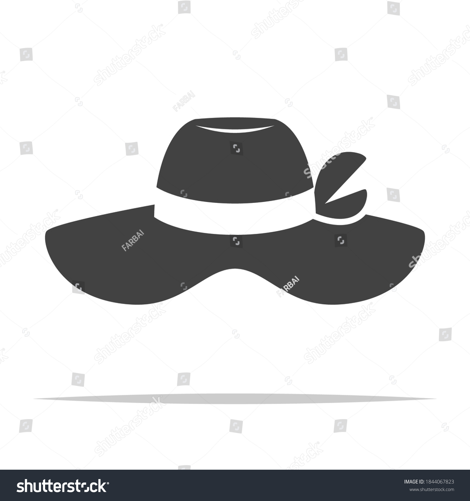 Sun Hat Icon Vector Isolated Stock Vector (Royalty Free) 1844067823 ...
