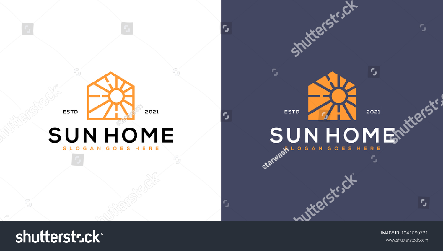 Sun Homes Logo Vector Design Line Stock Vector (Royalty Free ...